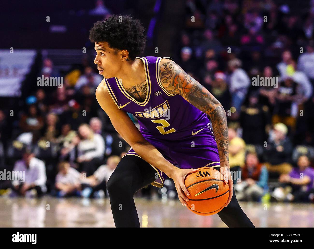 December 17, 2024: James Madison guard Bryce Lindsay (2) looks for ...