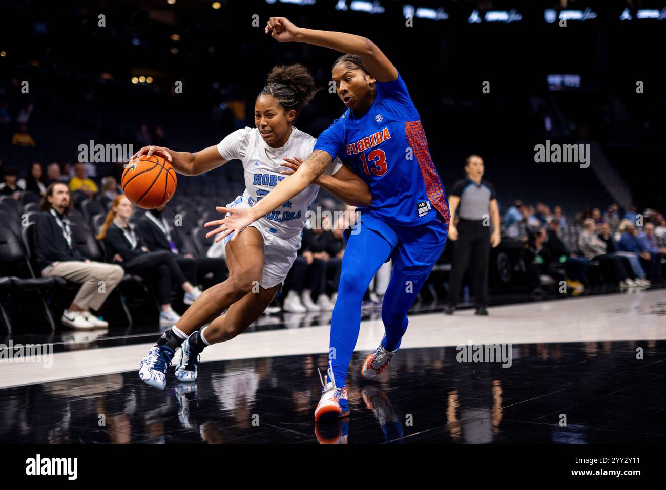 Charlotte, NC, USA. 18th Dec, 2024. North Carolina Tar Heels guard ...