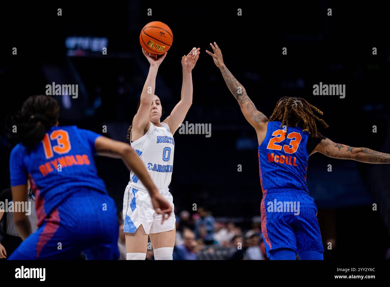 Charlotte, NC, USA. 18th Dec, 2024. North Carolina Tar Heels guard ...