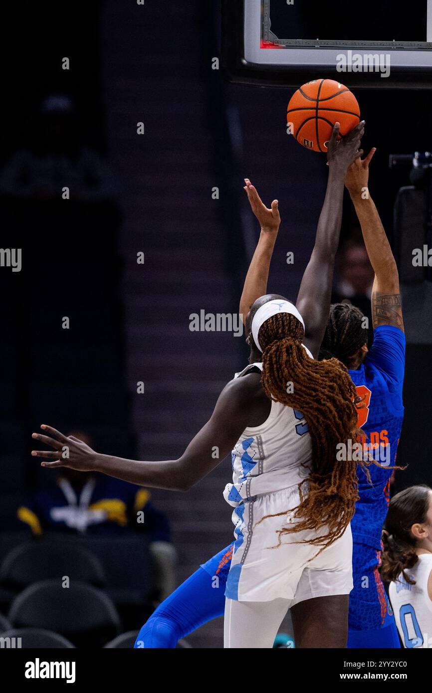 Charlotte, NC, USA. 18th Dec, 2024. North Carolina Tar Heels forward ...