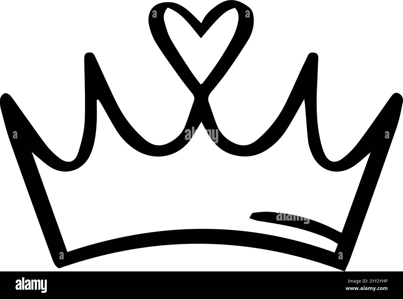 Crown in heart shape Black and White Stock Photos & Images - Alamy
