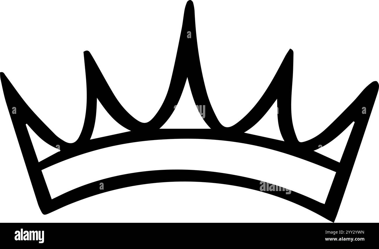 Hand drawn crown illustrating concepts of royalty, power, and authority ...