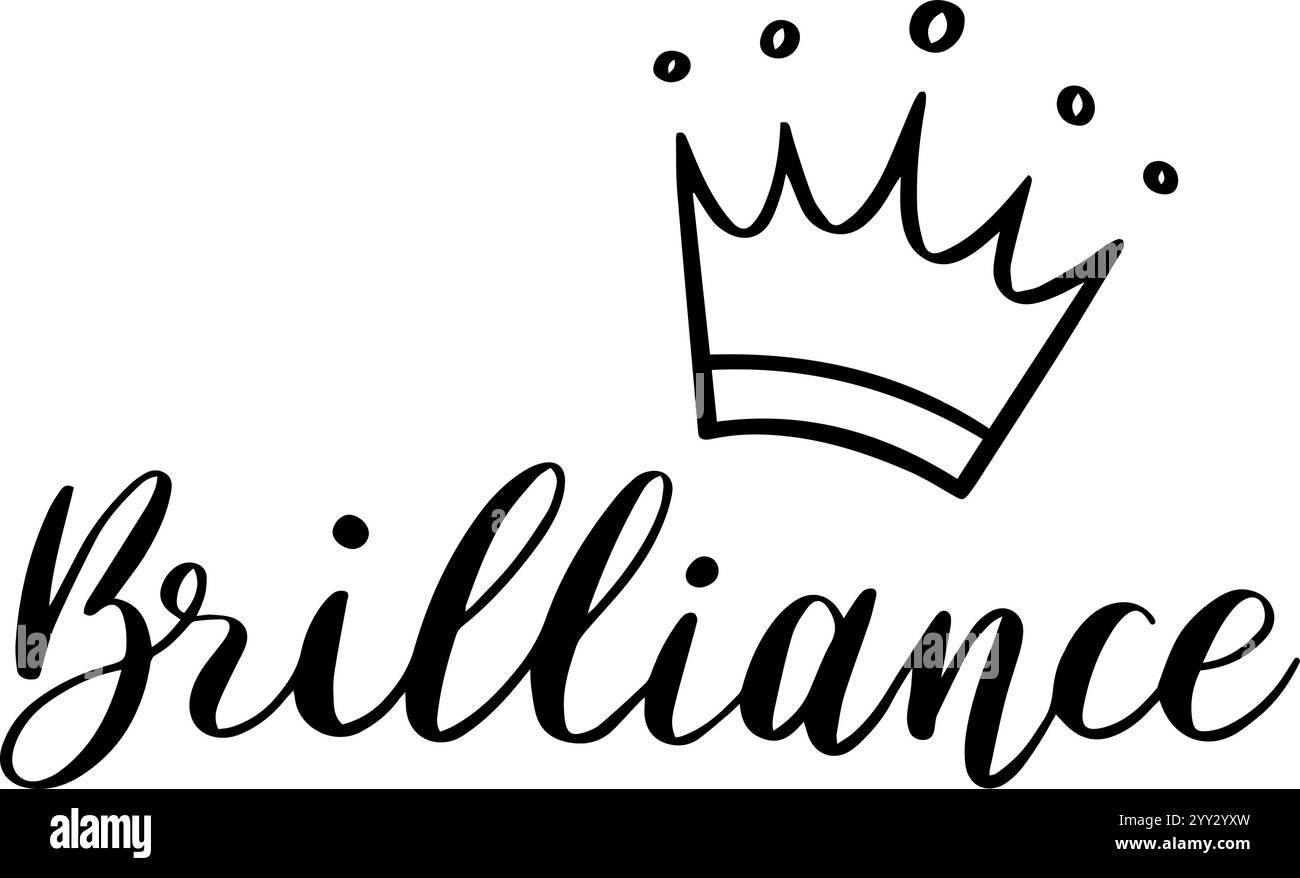 Brilliance expressed in elegant cursive calligraphy, accompanied by a ...