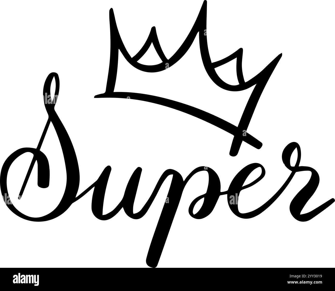 Hand drawn lettering with a crown evokes feelings of premium quality ...