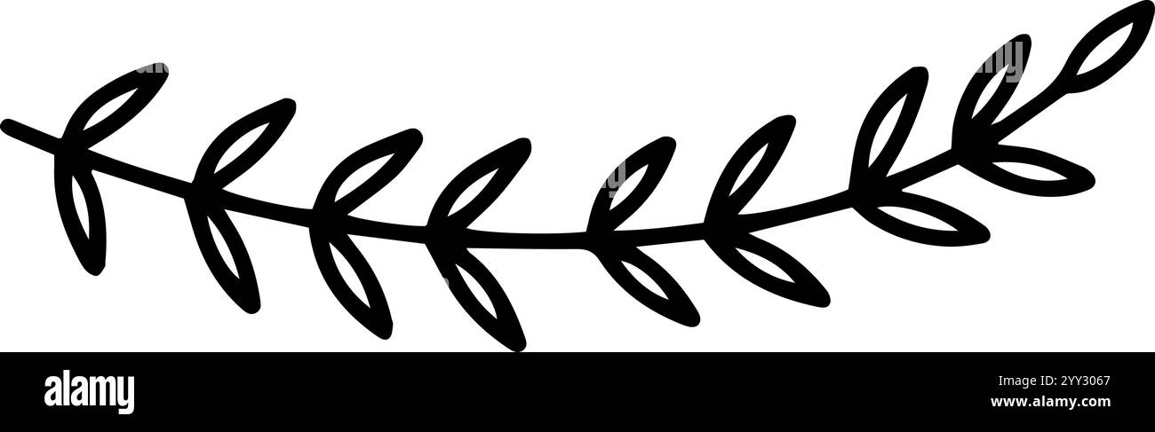 Minimalist single line drawing featuring a graceful branch adorned with ...