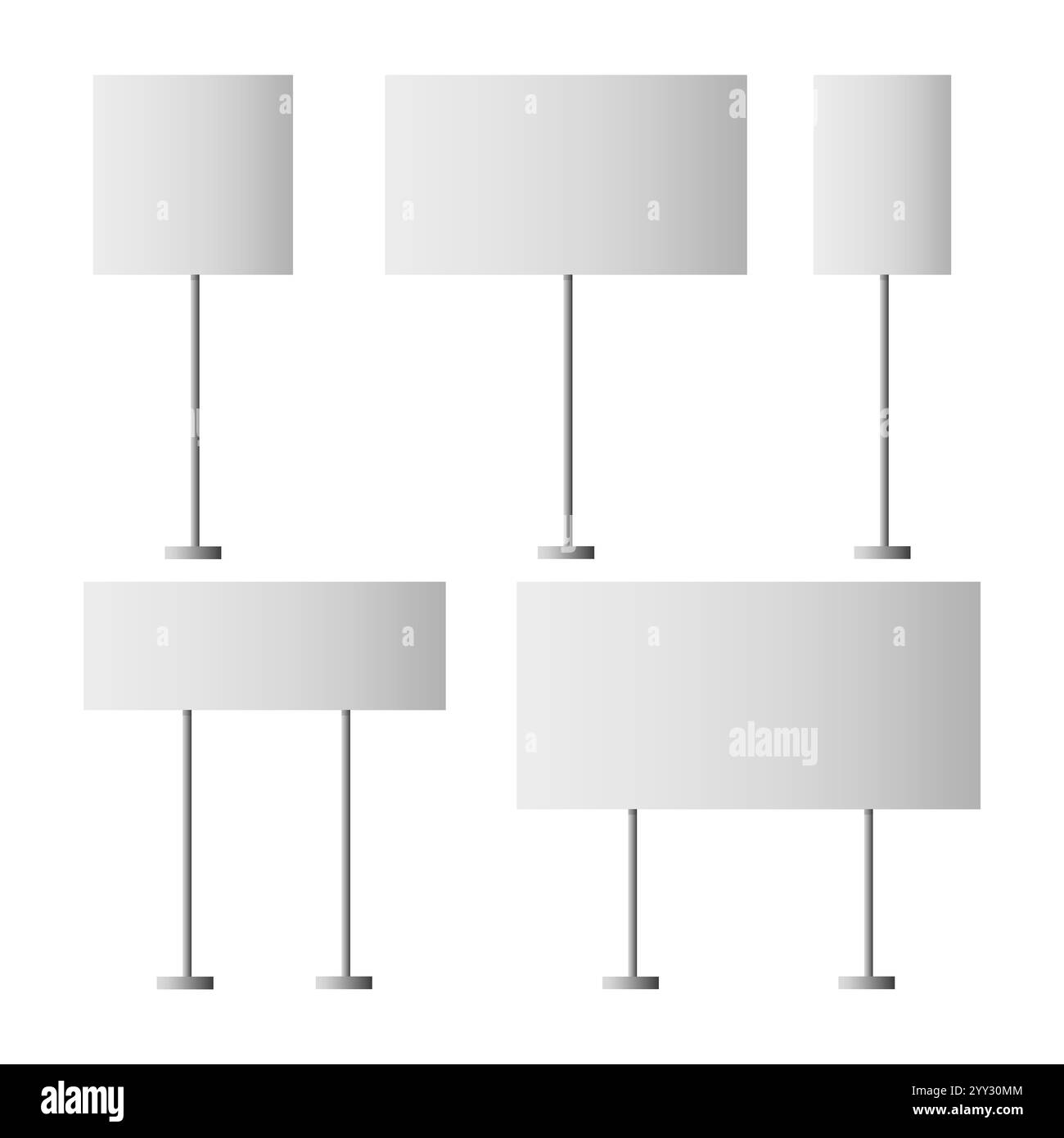 Gradient signboard set. Minimalist panel design. Rectangular gradient ...