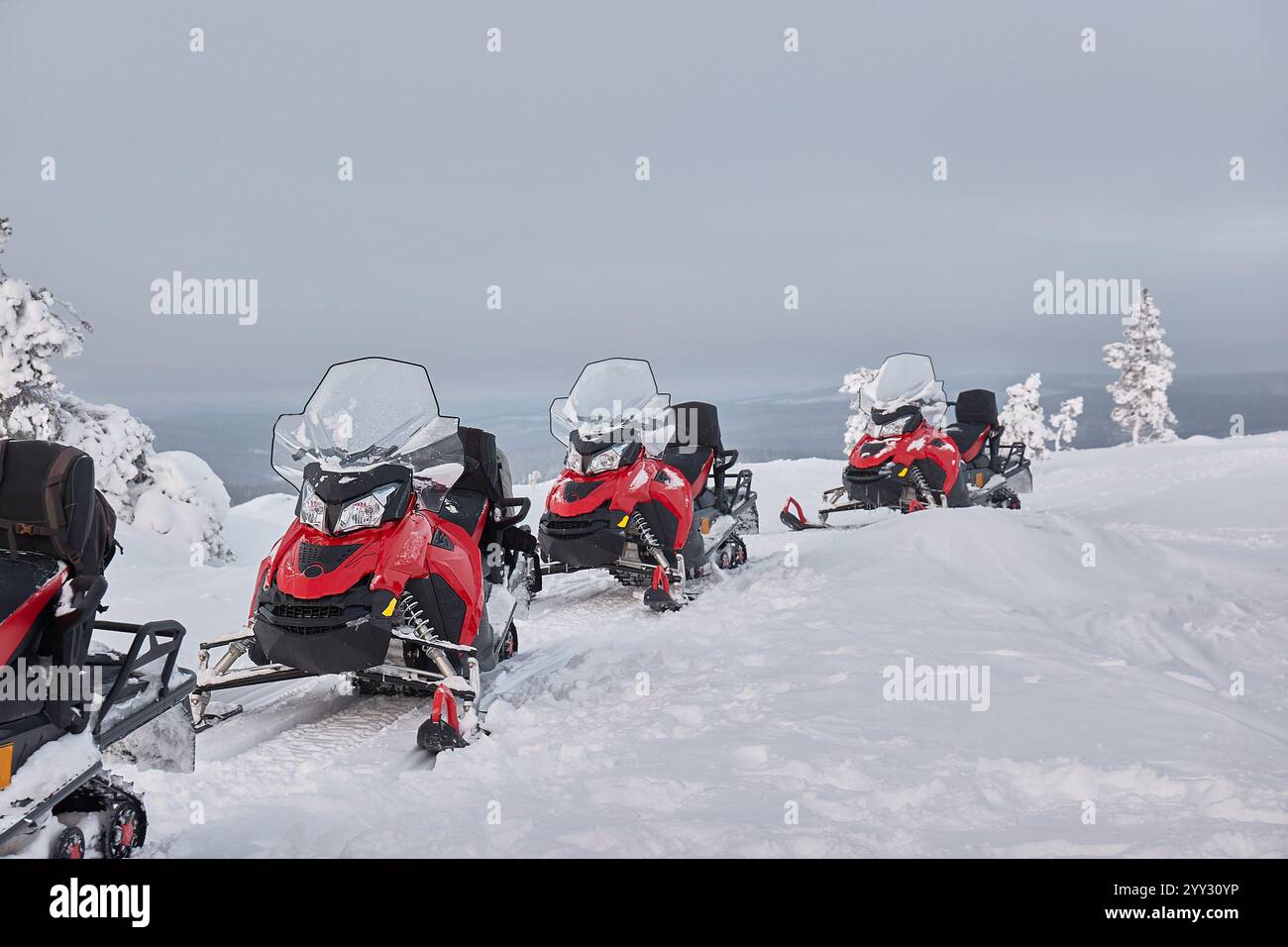 Snow mobile trip in Lapland Stock Photo - Alamy