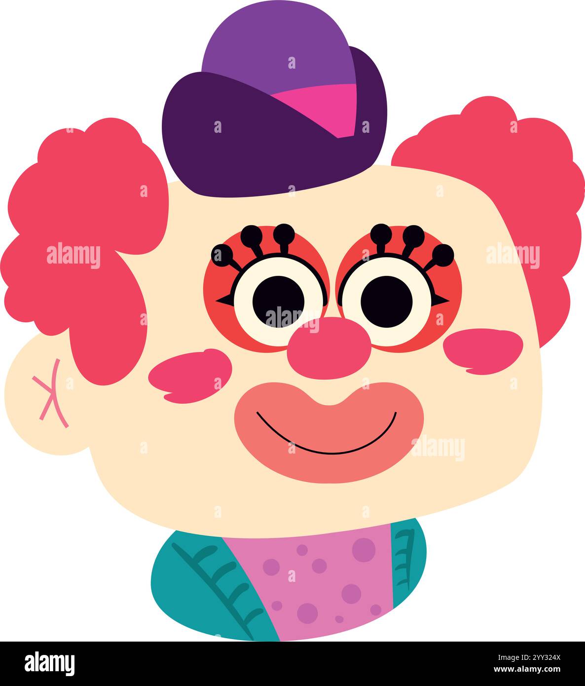 happy clown head cartoon Stock Vector Image & Art - Alamy