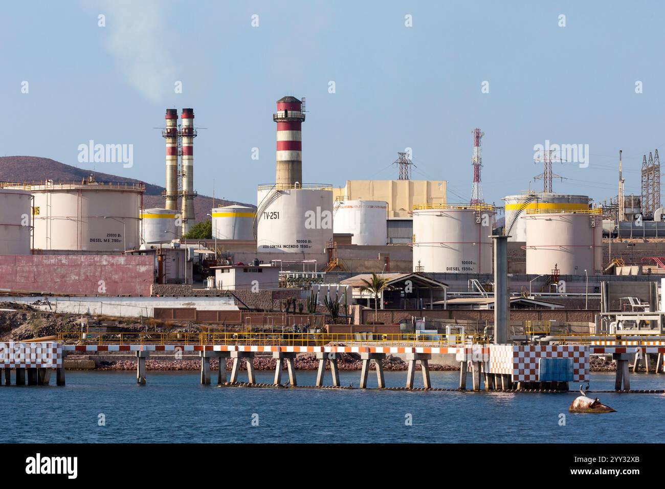 Oil facilities. La Paz, Baja California Sur, Mexico Stock Photo - Alamy