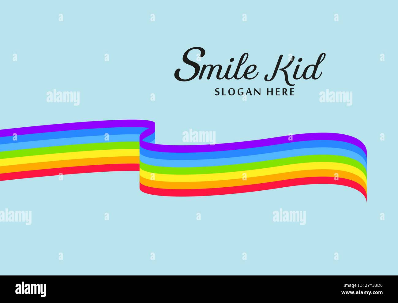 Waving rainbow ribbons flag, banner, art, cellebration concept of Kid ...