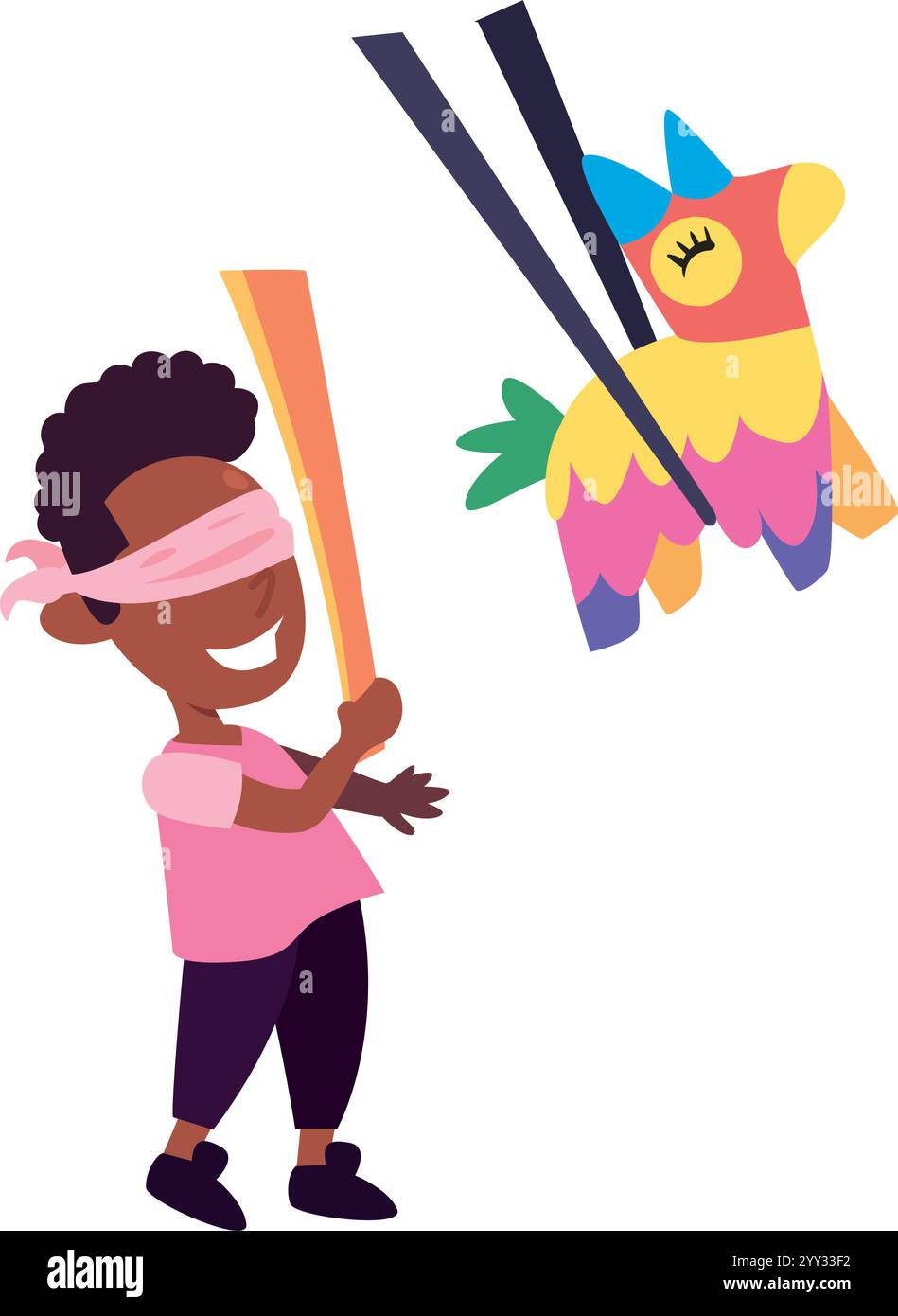 boy hitting the pinata party Stock Vector Image & Art - Alamy