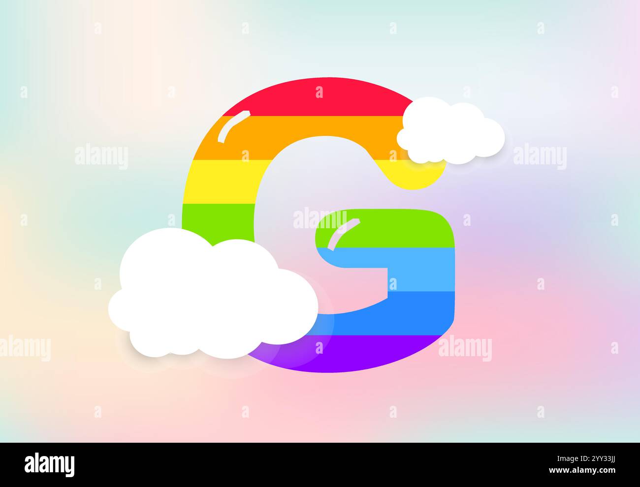 Letter Rainbow patterns design, abstract rainbow letter for kids, love ...