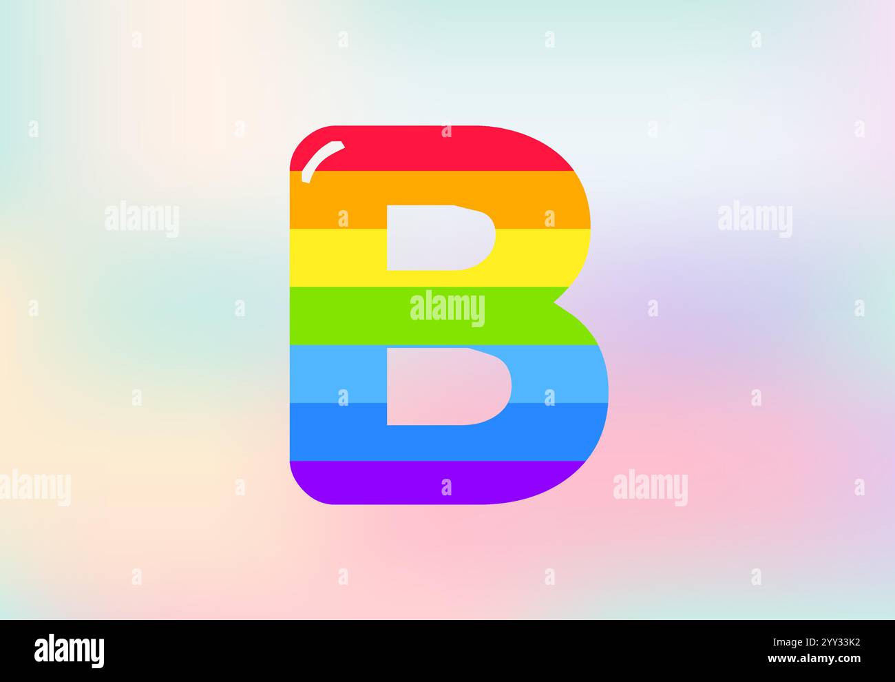 Letter Rainbow patterns design, abstract rainbow letter for kids, love ...