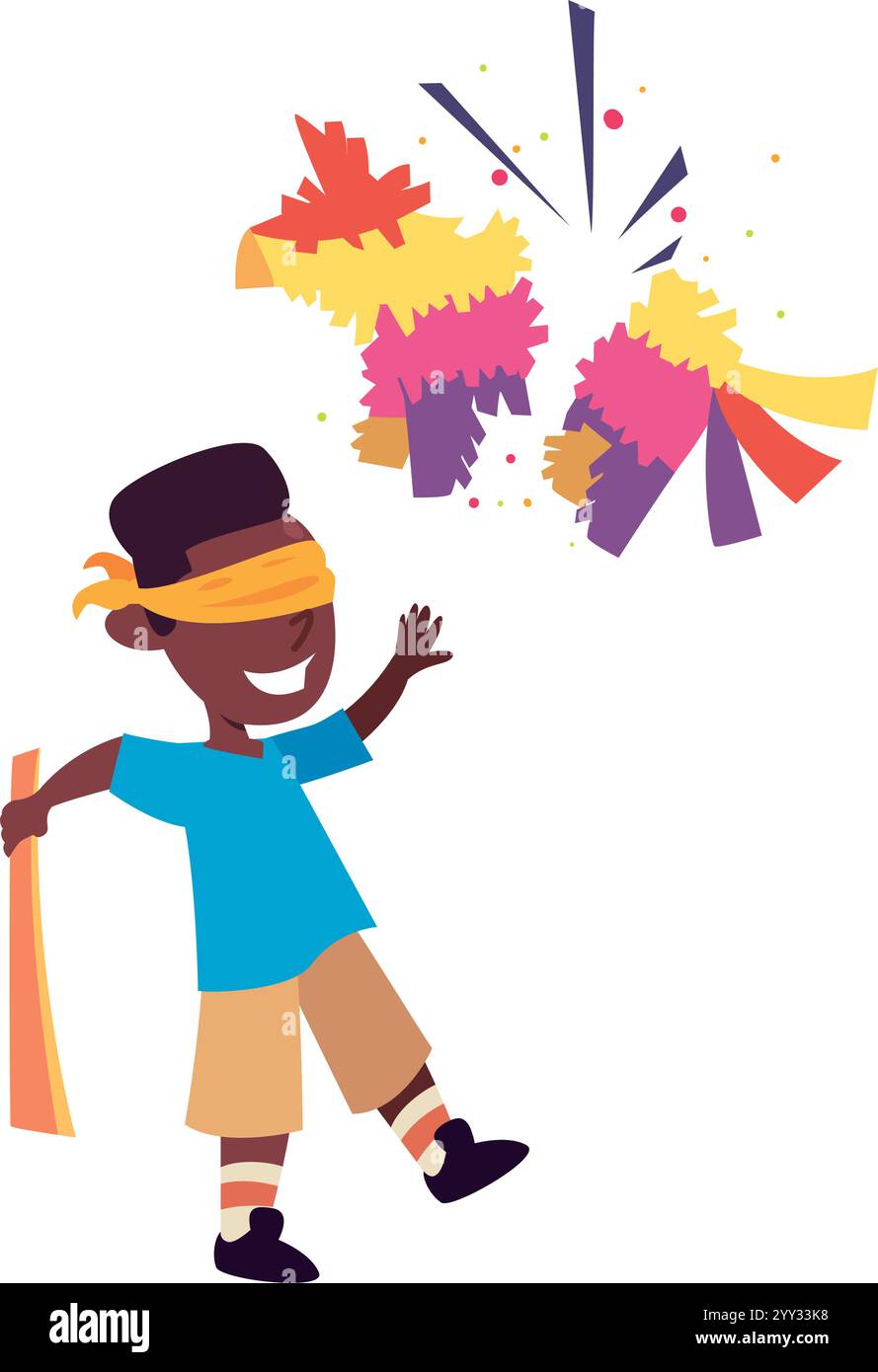 children hitting pinata birthday party Stock Vector Image & Art - Alamy