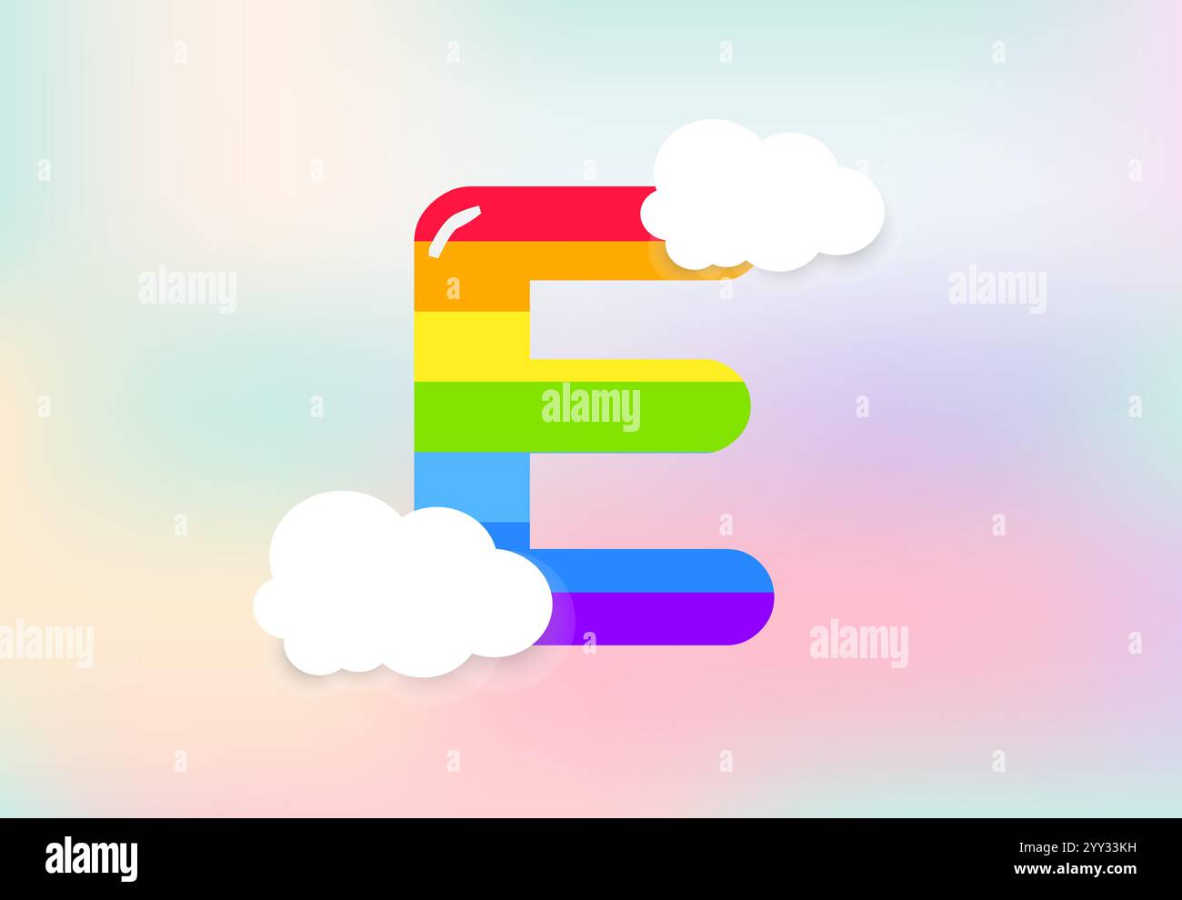 Letter Rainbow patterns design, abstract rainbow letter for kids, love ...