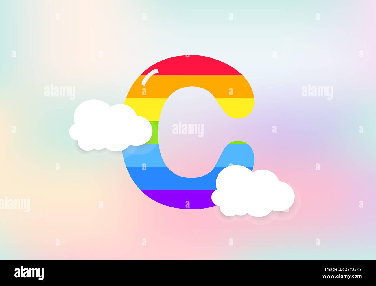 Letter Rainbow patterns design, abstract rainbow letter for kids, love ...