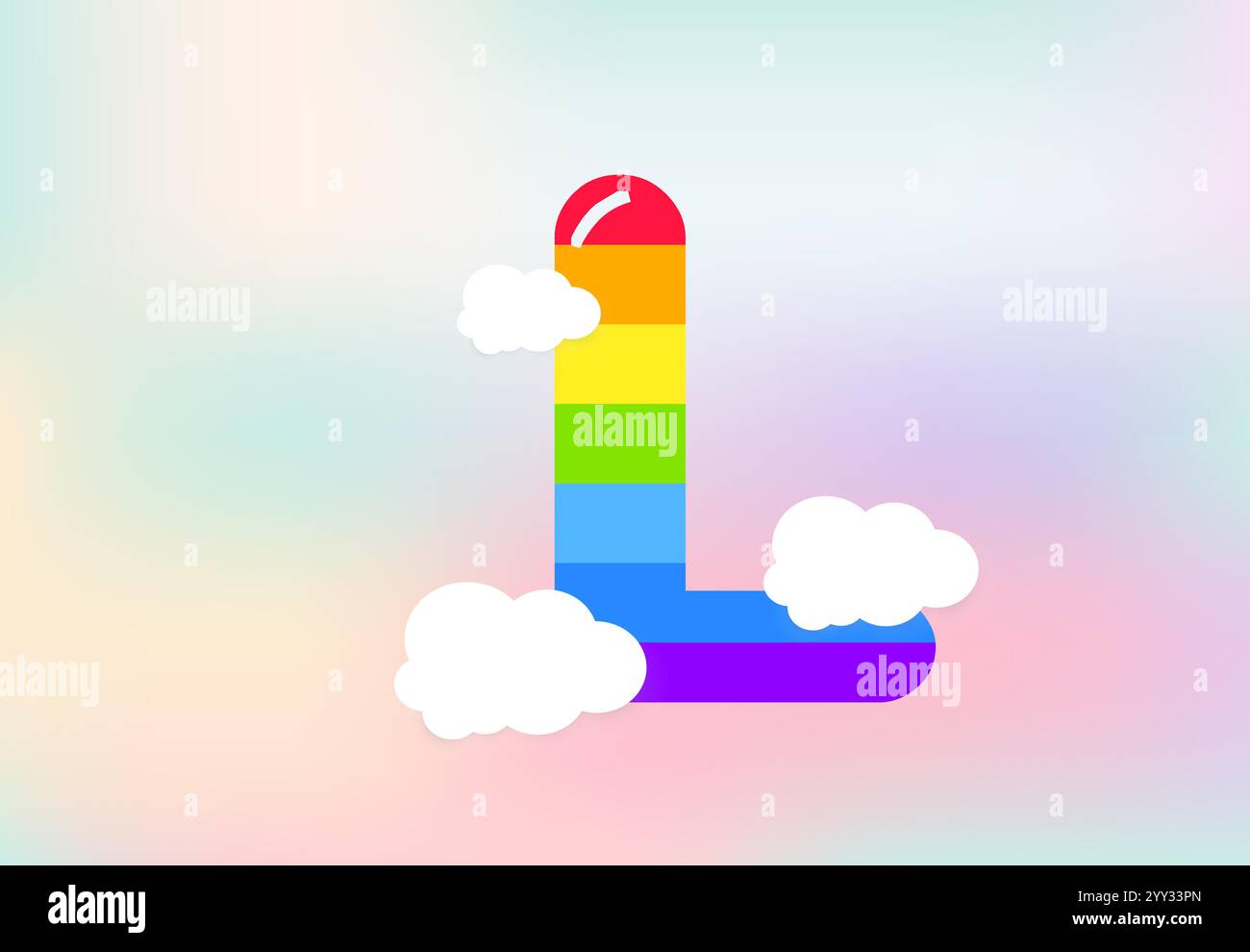 Letter Rainbow patterns design, abstract rainbow letter for kids, love ...