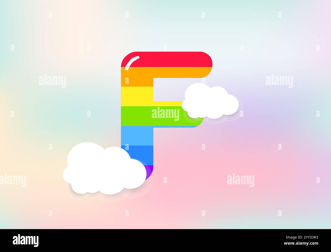 Letter Rainbow patterns design, abstract rainbow letter for kids, love ...