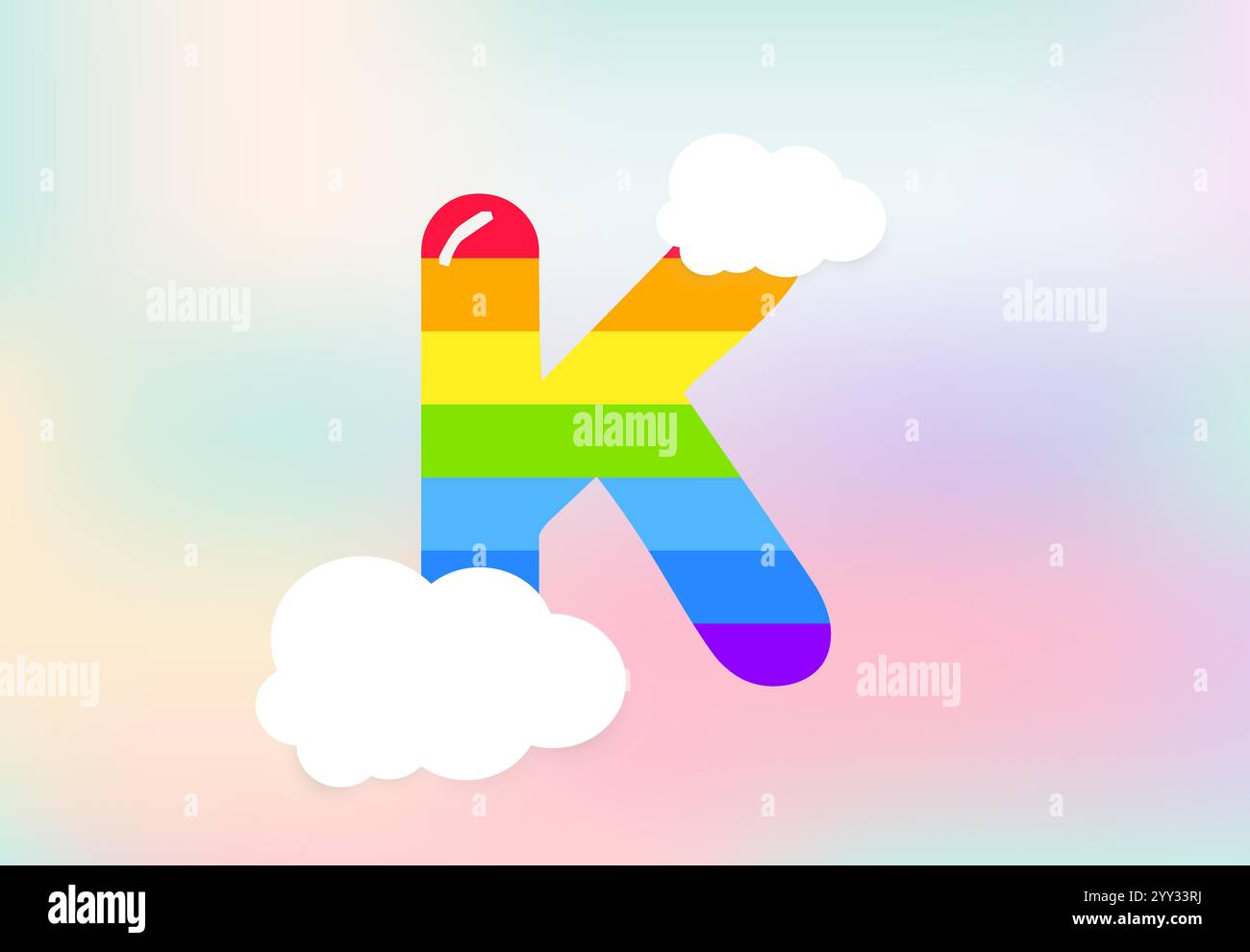 Letter Rainbow patterns design, abstract rainbow letter for kids, love ...