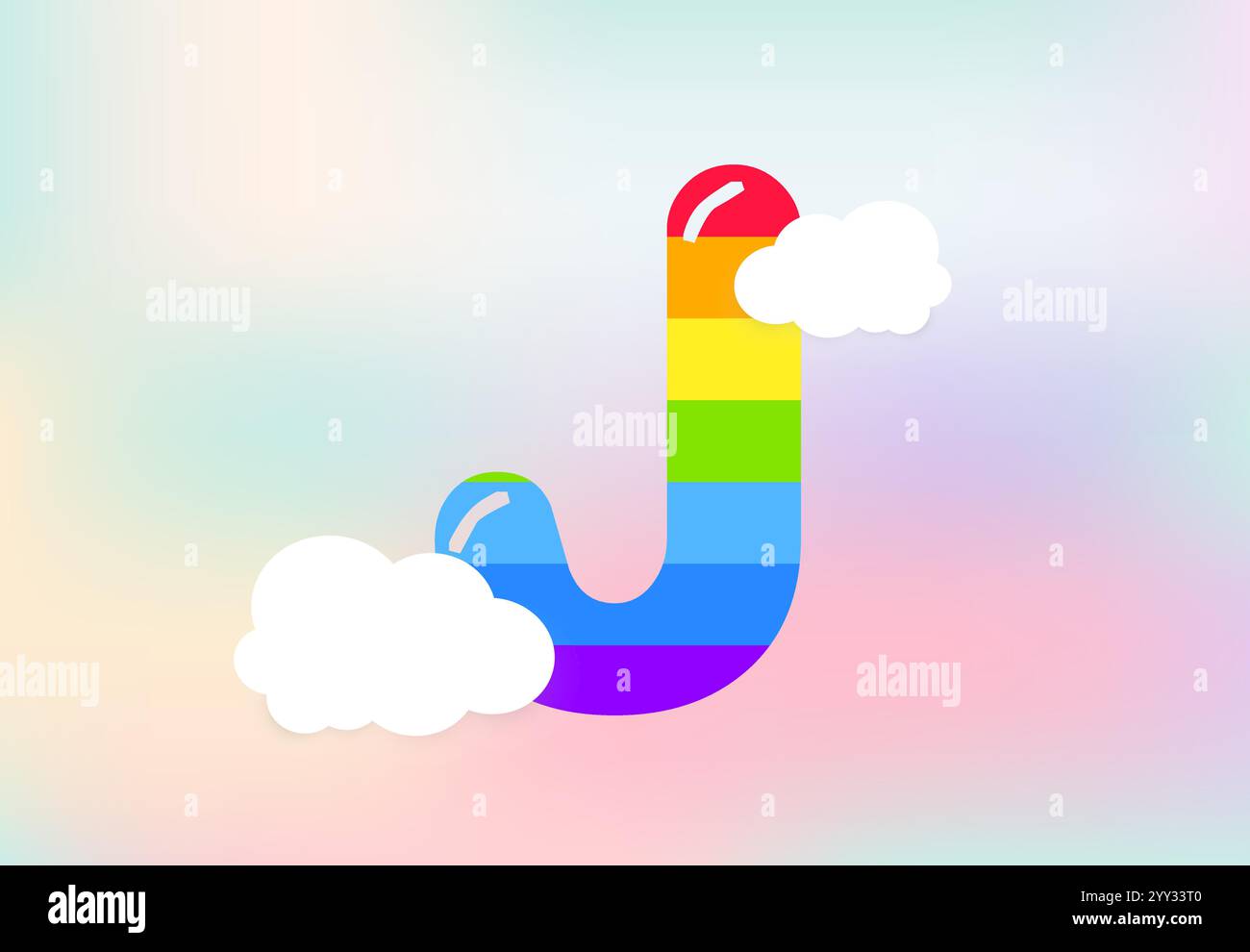 Letter Rainbow patterns design, abstract rainbow letter for kids, love ...