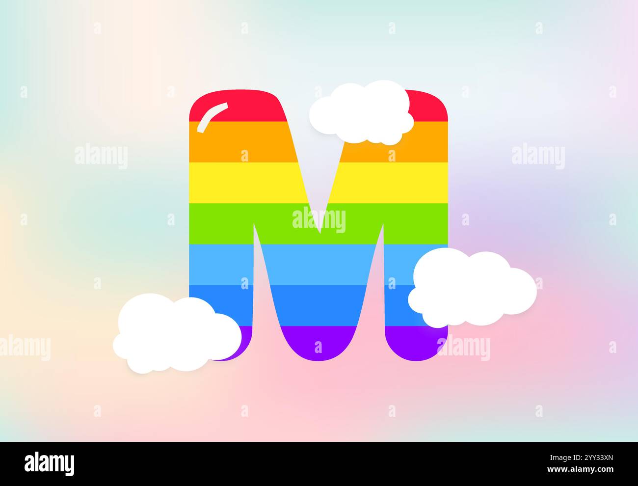 Letter Rainbow patterns design, abstract rainbow letter for kids, love ...