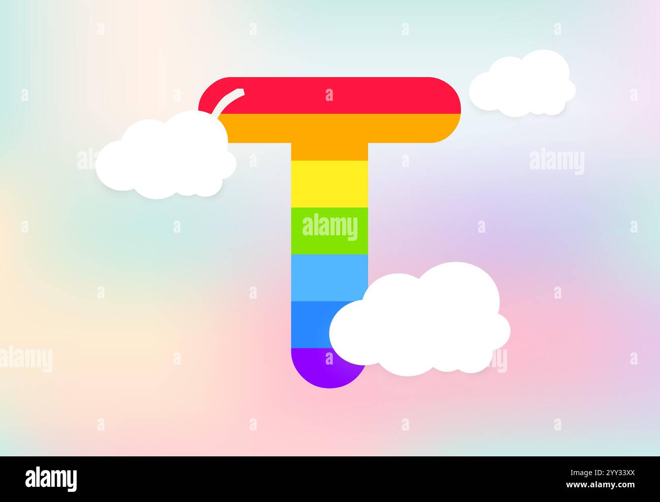 Letter Rainbow patterns design, abstract rainbow letter for kids, love ...