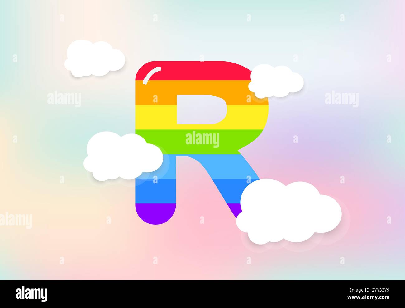 Letter Rainbow patterns design, abstract rainbow letter for kids, love ...