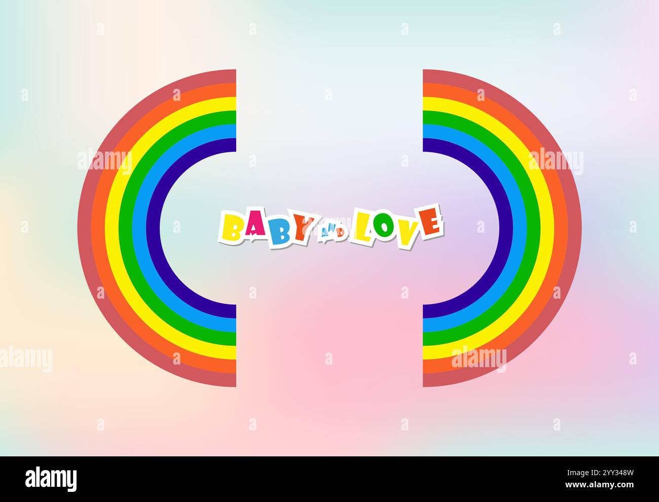 Rainbow patterns design, abstract rainbow letter for kids, love, family ...