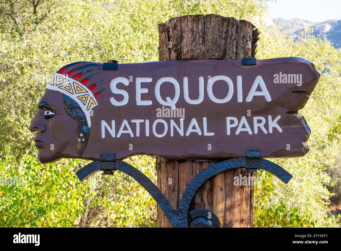 Sequoia National Park, USA. 13th Aug, 2024. Sequoia National Park Sign ...