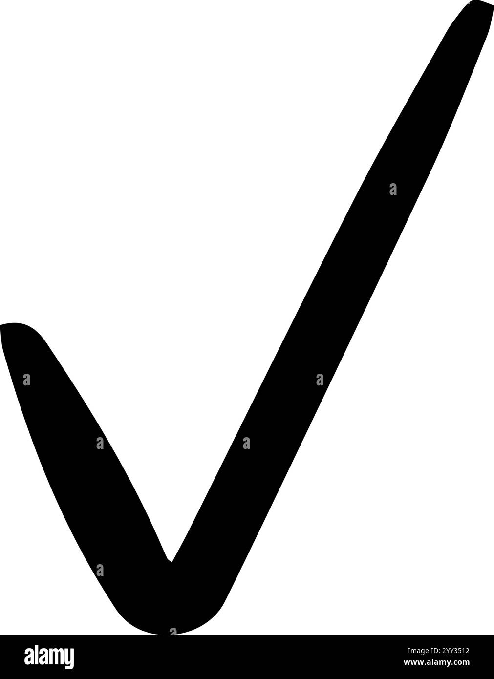 Hand drawn check mark representing confirmation and acceptance ...