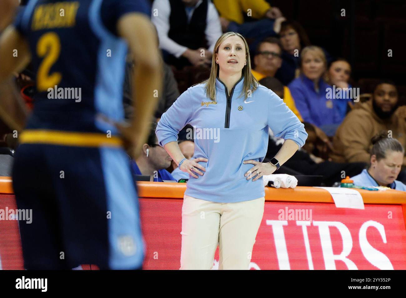 Marquette head coach Cara Consuegra looks on against the Bowling Green ...