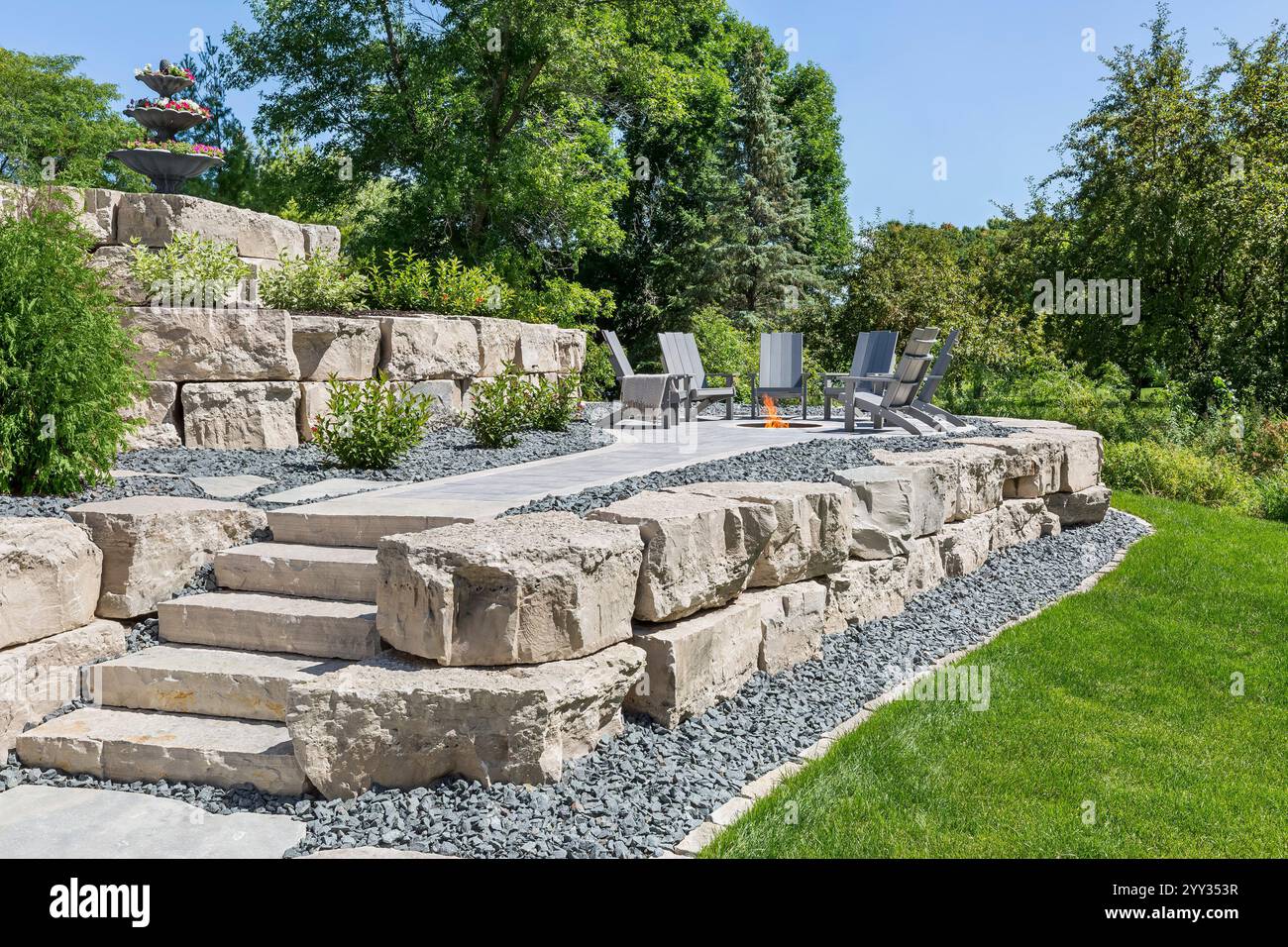 Retaining wall built with very large stones hi-res stock photography ...