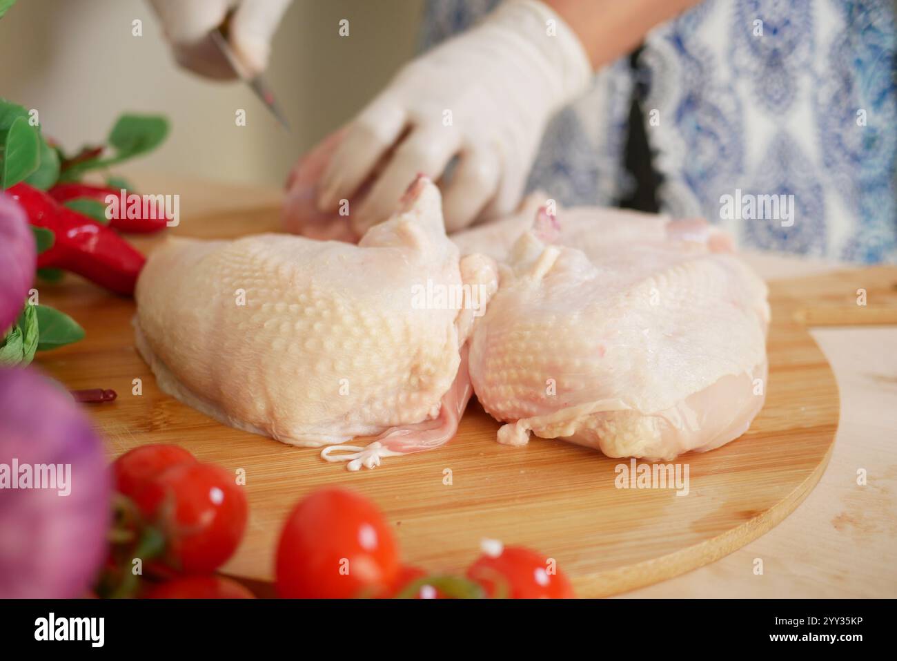 Expert Fresh Chicken Preparation Techniques in a Modern Kitchen ...