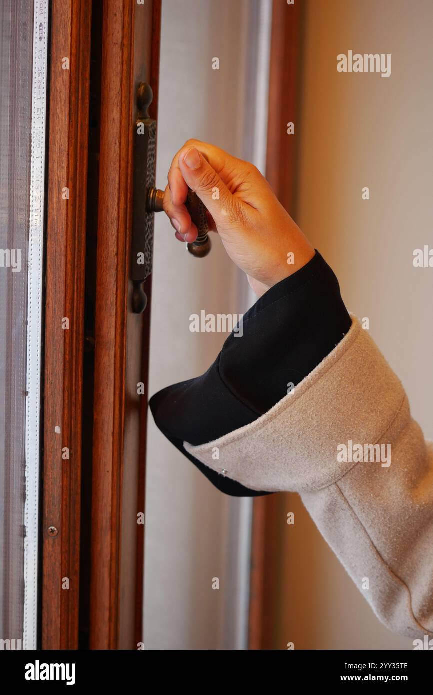 Handcrafted Vintage Window Handle with a Stylish Sleeve for Openings ...