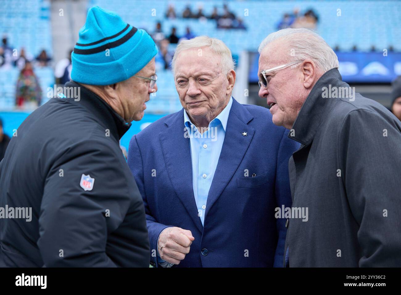 Dallas Cowboys owner Jerry Jones (center) and CEO Stephen Jones (right ...