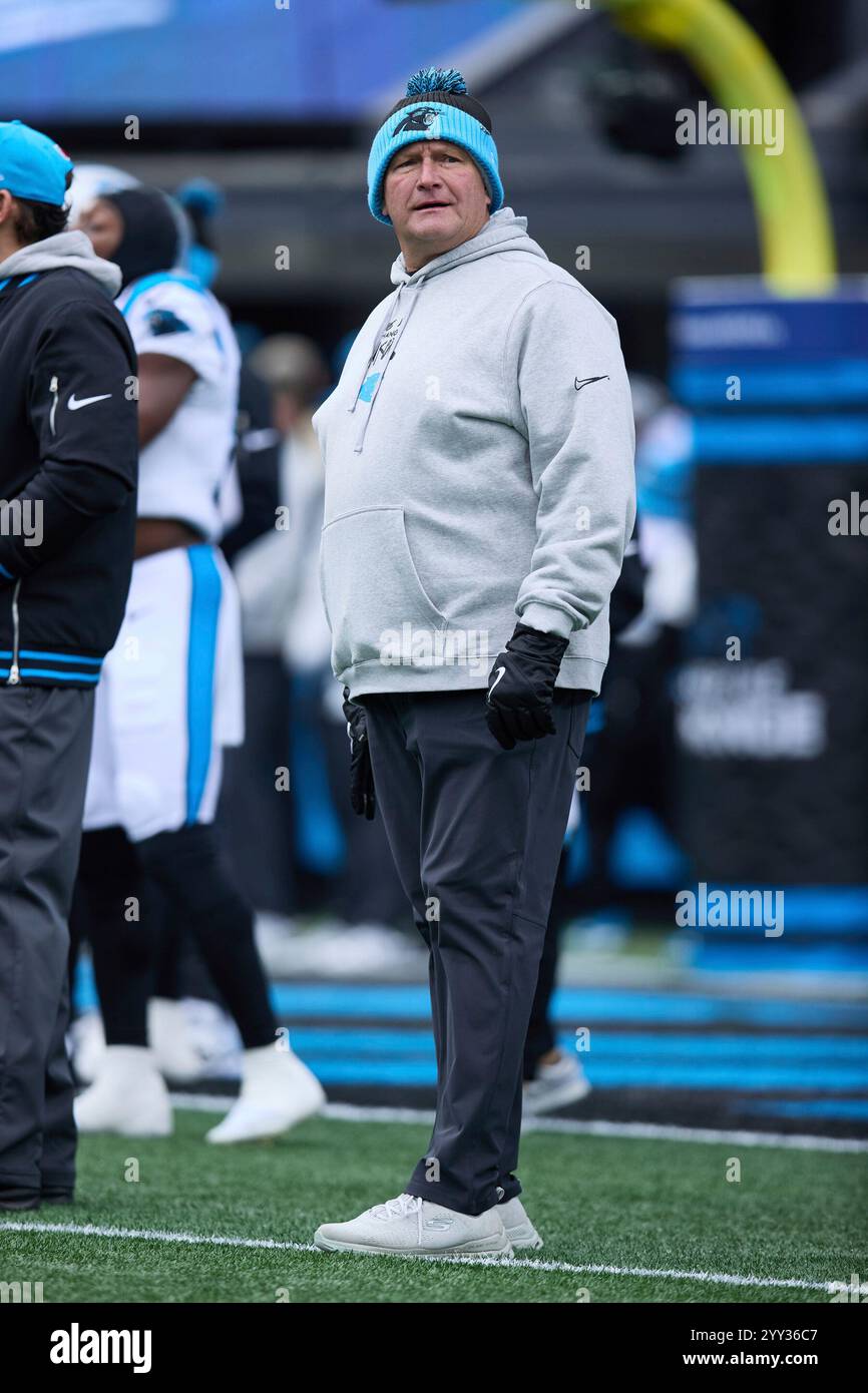 Carolina Panthers offensive line coach Joe Gilbert watches the team ...