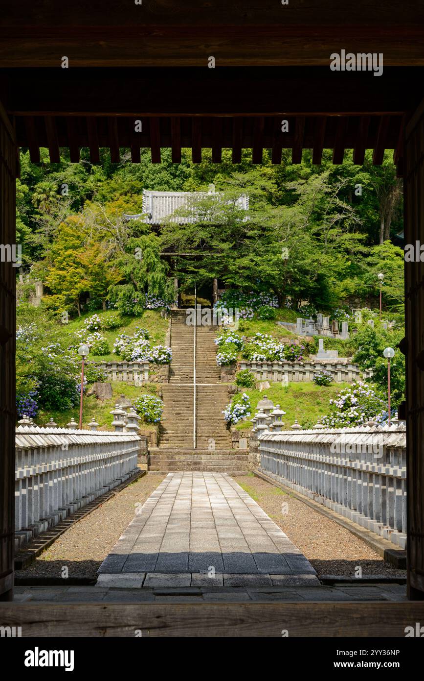 Framed Pathway to a Sacred Shrine at Busshozan Temple, Kagawa Stock ...