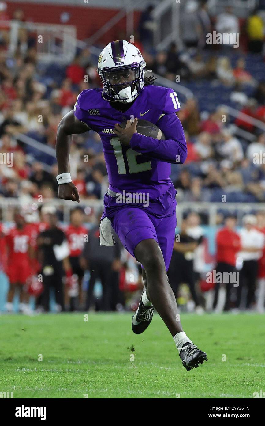 BOCA RATON, FL - DECEMBER 18:James Madison Dukes quarterback JC Evans ...