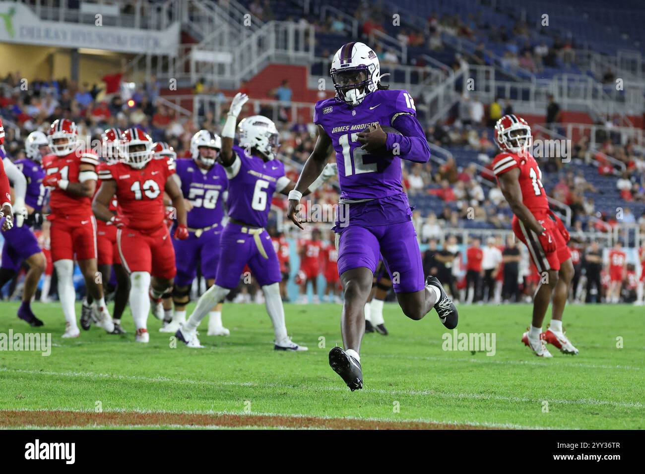 BOCA RATON, FL - DECEMBER 18:James Madison Dukes quarterback JC Evans ...