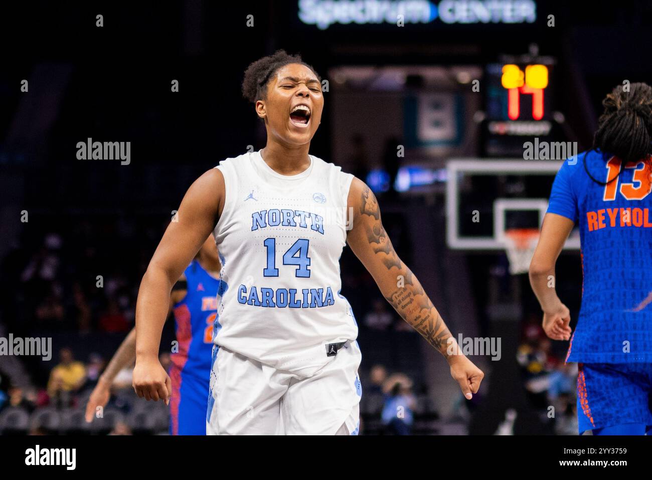 Charlotte, NC, USA. 18th Dec, 2024. North Carolina Tar Heels guard ...