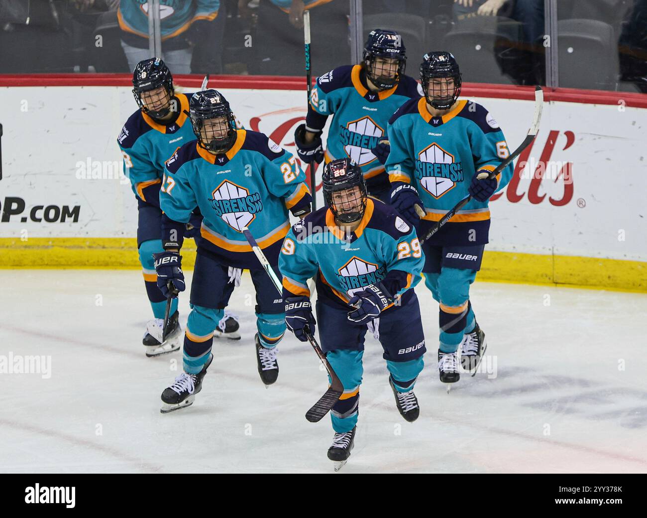 December 18, 2024: New York Sirens forward Emmy Fecteau (29) celebrates ...