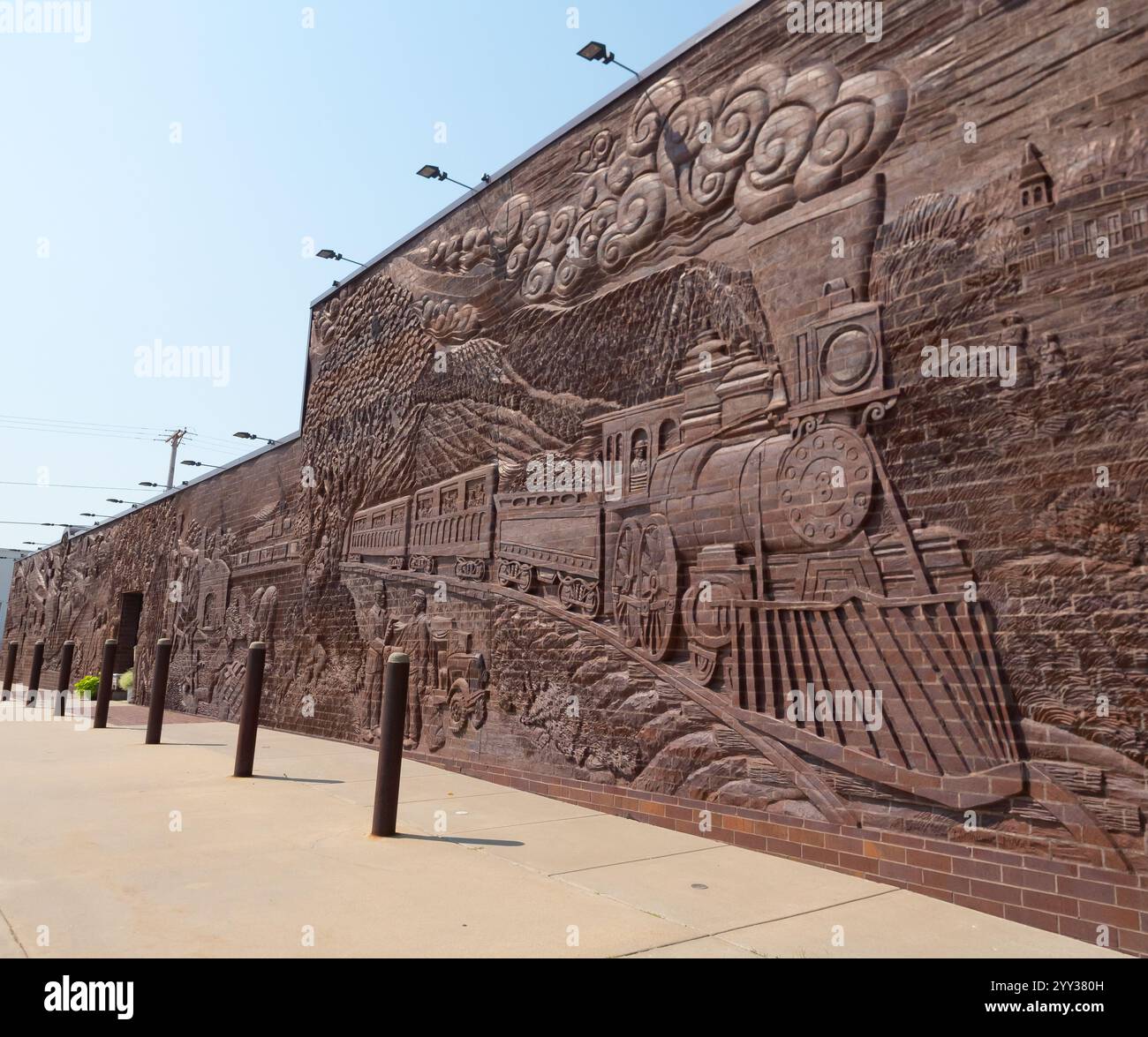 Cloud Anthologies, a whole wall brick mural, on the Concordia Travel ...
