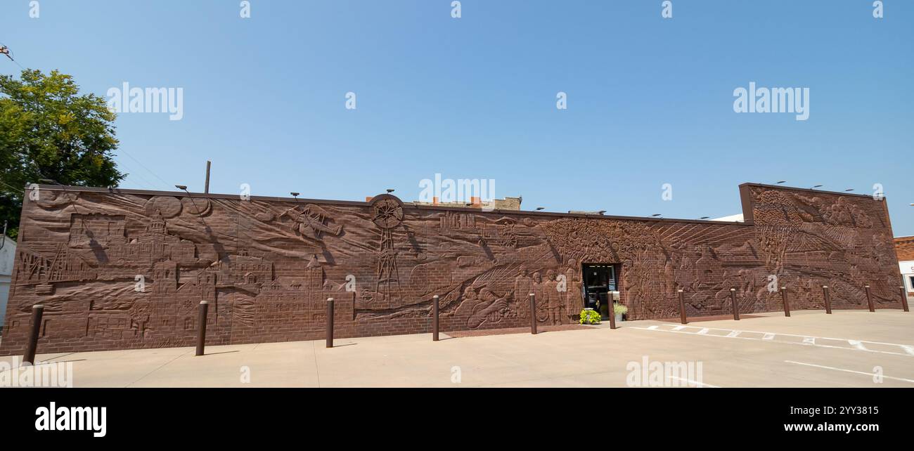 Cloud Anthologies, a textured whole wall brick mural featuring ...