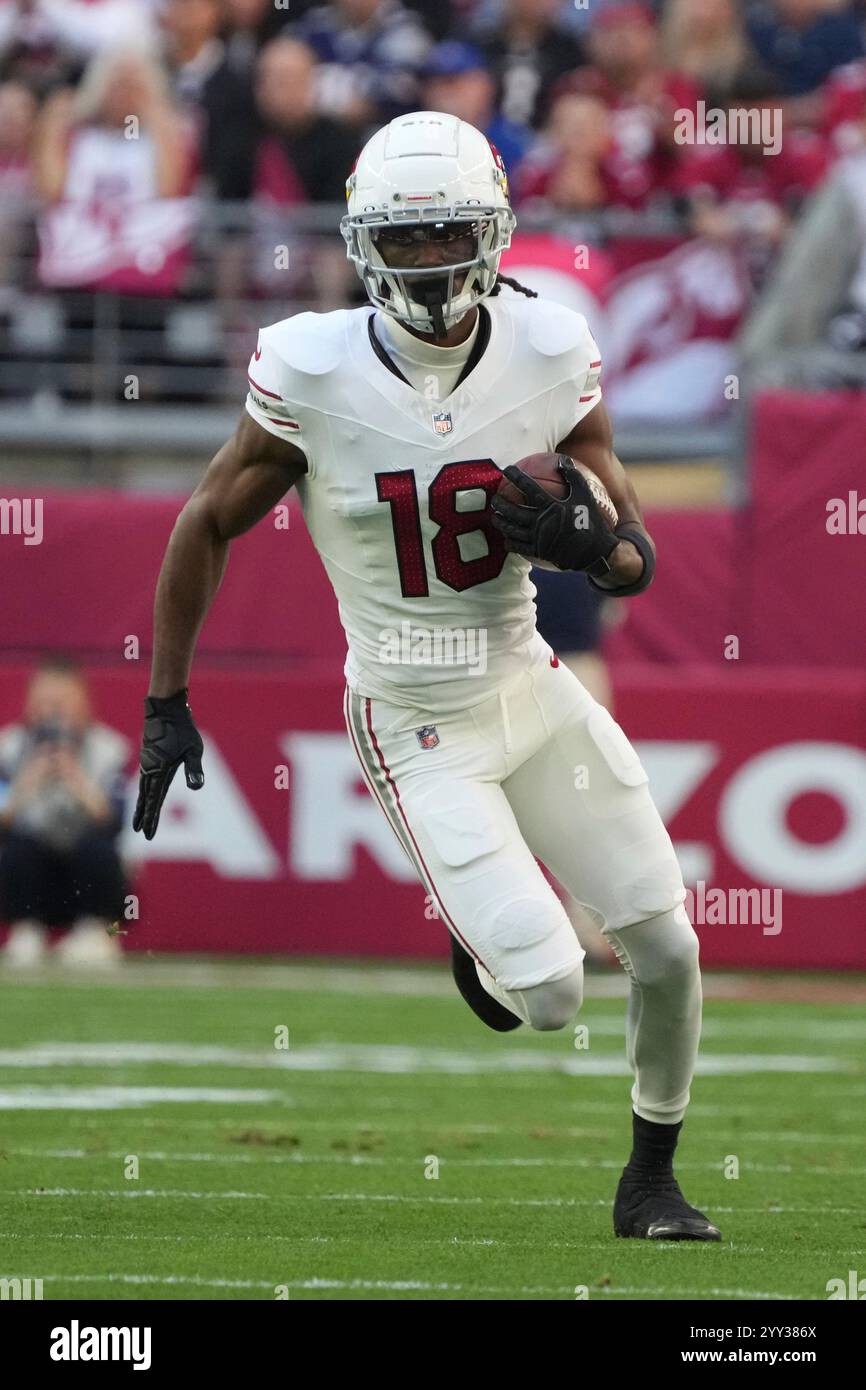 Arizona Cardinals wide receiver Marvin Harrison Jr. (18) runs the ball ...