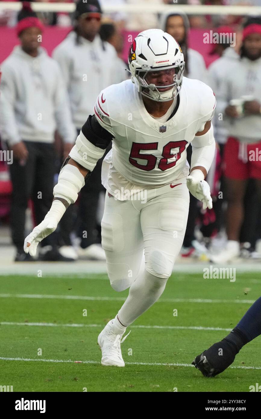 Arizona Cardinals linebacker Julian Okwara (58) lines up against the ...