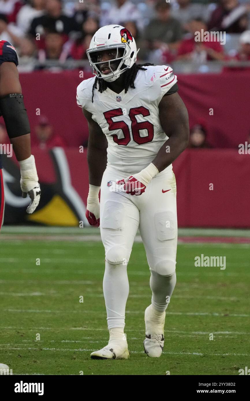 Arizona Cardinals defensive end Darius Robinson (56) lines up against ...