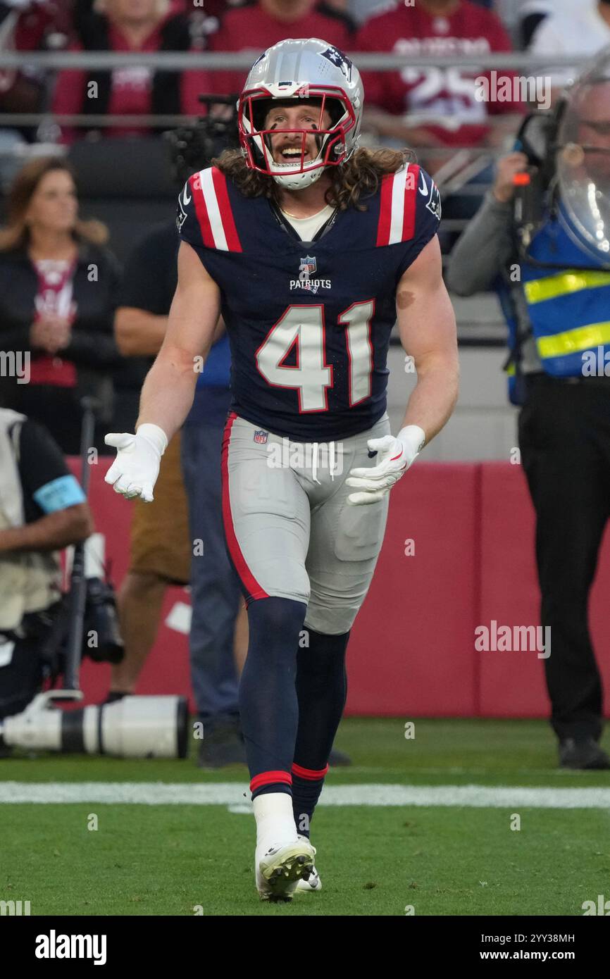 New England Patriots safety Brenden Schooler (41) lines up against the ...