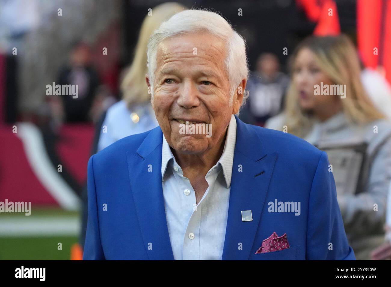 New England Patriots owner Robert Kraft against the Arizona Cardinals ...