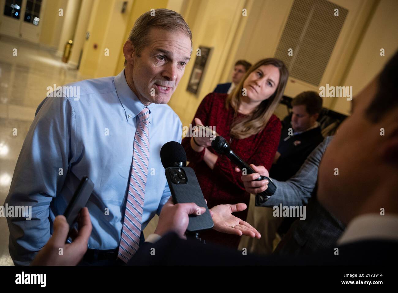 Rep. Jim Jordan (R-Ohio) speaks with reporters on Capitol Hill Dec. 18 ...