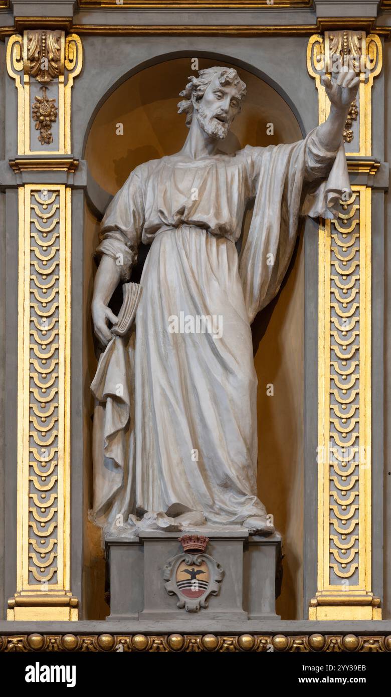 VOGHERA, ITALY - SEPTEMBER 12, 2024: The statue of St. Mark the ...